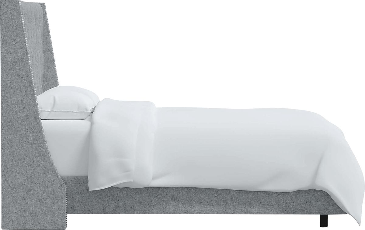 Aidyl Light Gray Linen,Polyester Fabric King Bed | Rooms to Go