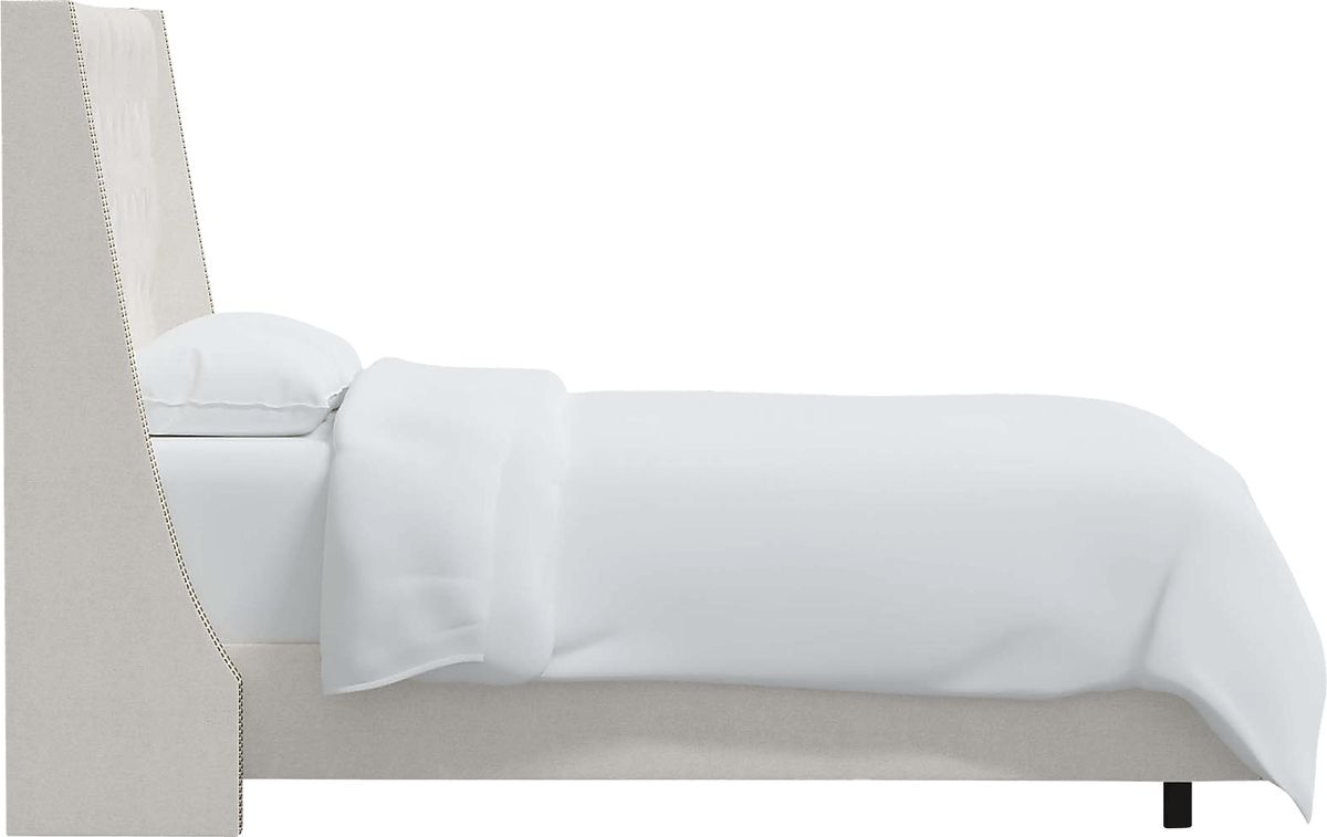 Aidyl White Linen,Polyester Fabric King Bed | Rooms to Go