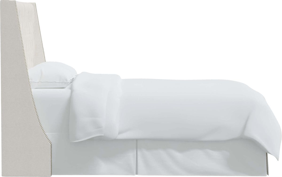 Aidyl White Linen,Polyester Fabric King Headboard | Rooms to Go