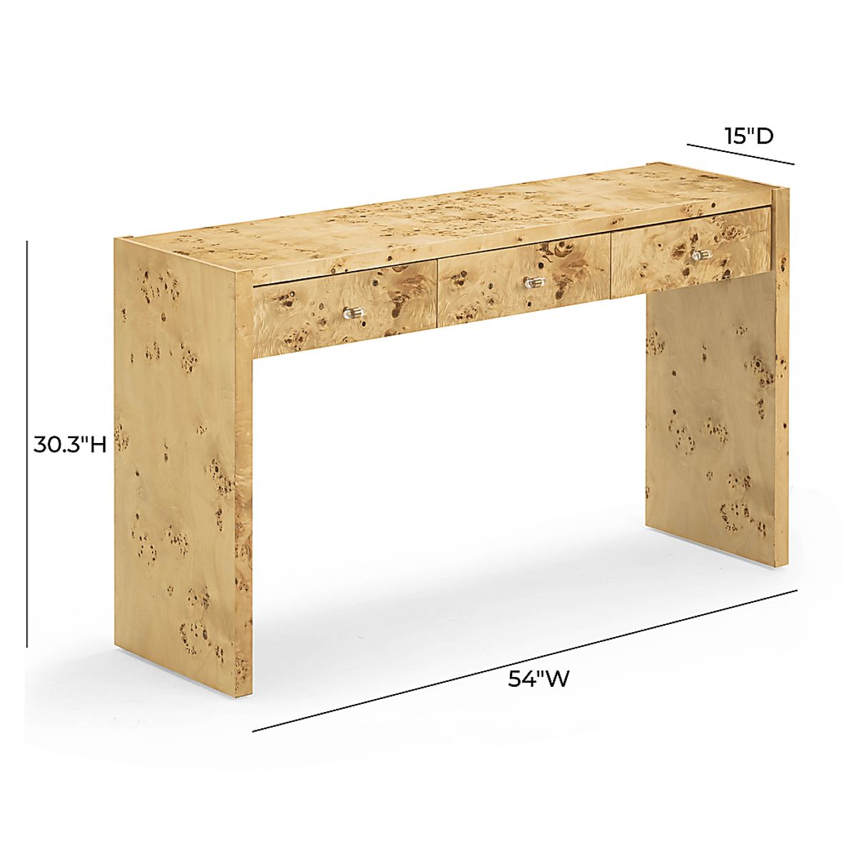 Ailshie VI Natural Light Wood Beige,White Console Table | Rooms to Go