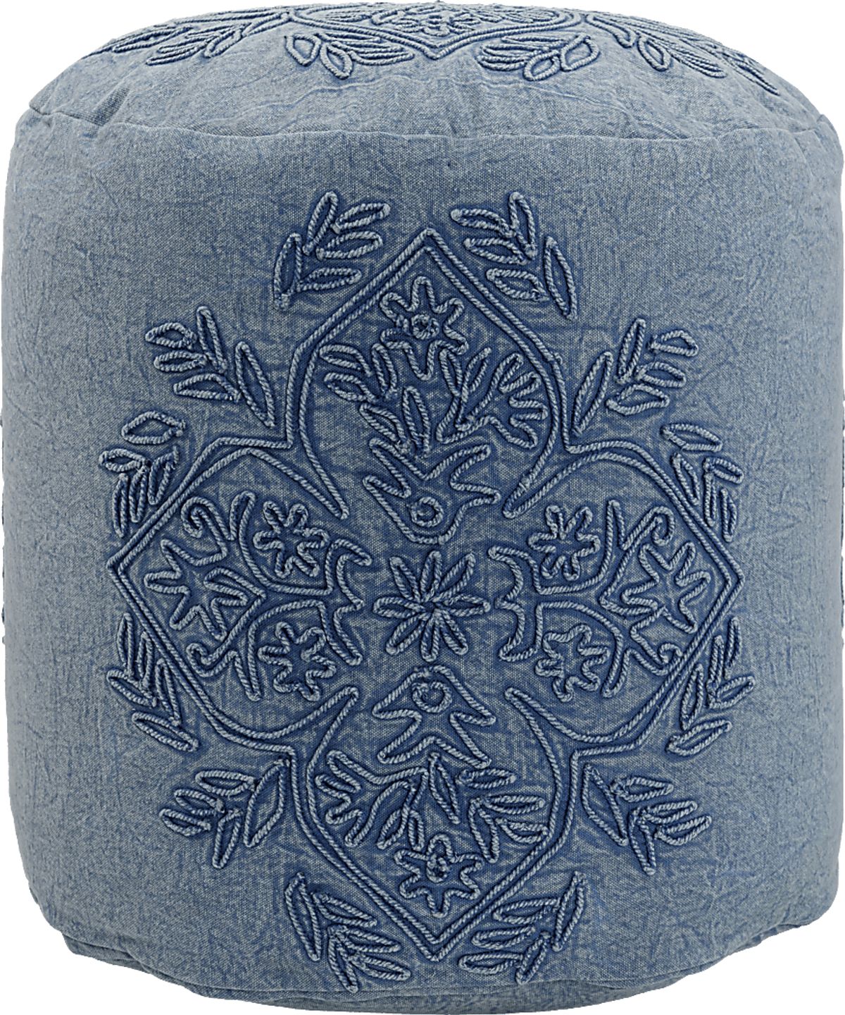 Aintree Denim Blue Cotton Fabric Ottoman | Rooms to Go
