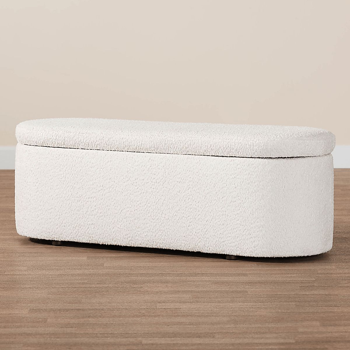 Alagna White Polyester Fabric Storage Bench | Rooms to Go