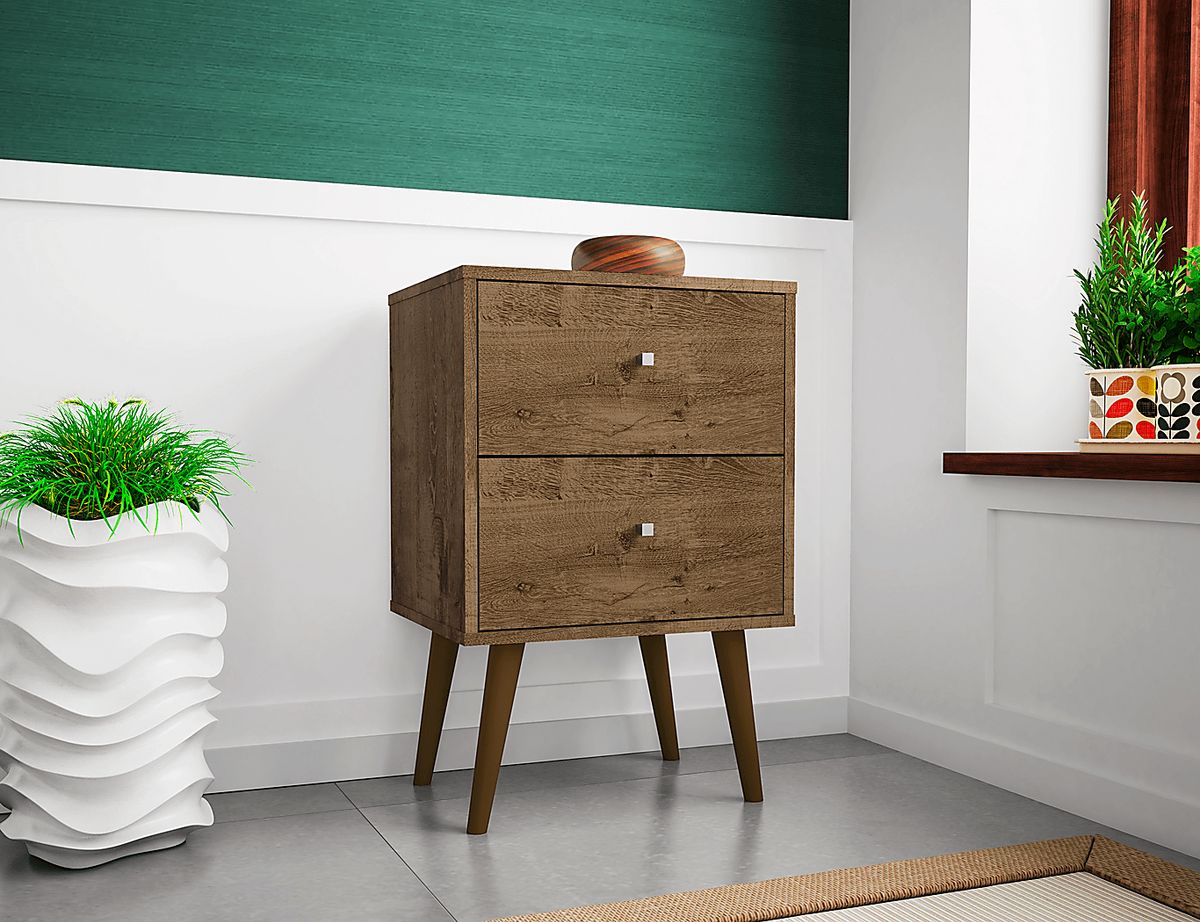 Alamitos V Brown Dark Wood Nightstand | Rooms to Go