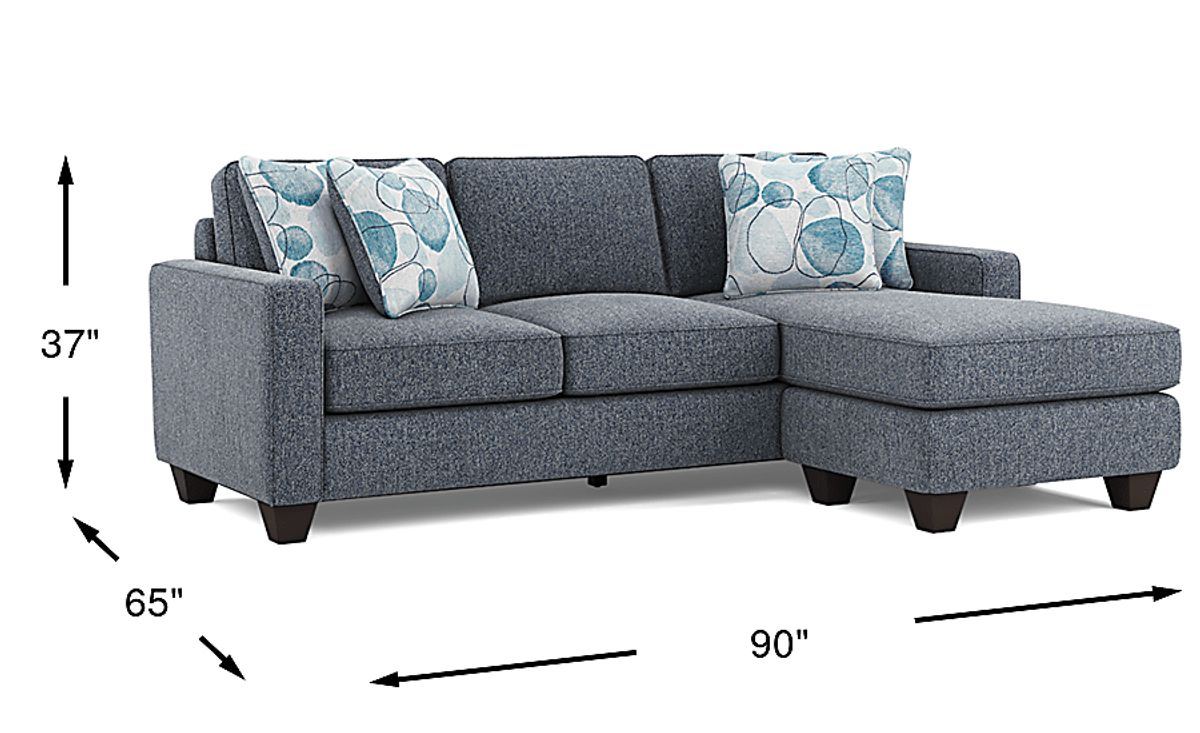 Alanis Bay Blue Woven Sleeper Chaise | Rooms to Go