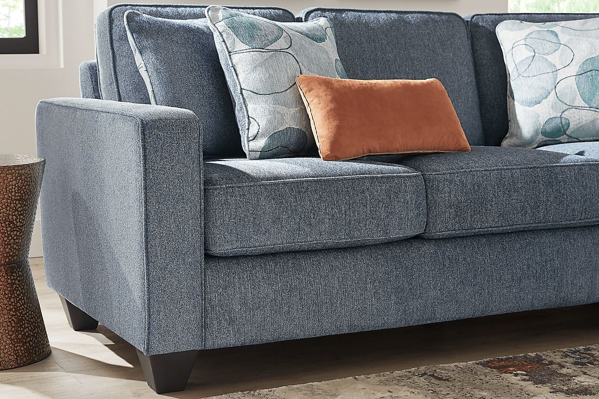 Alanis Bay Blue Woven Sofa | Rooms to Go