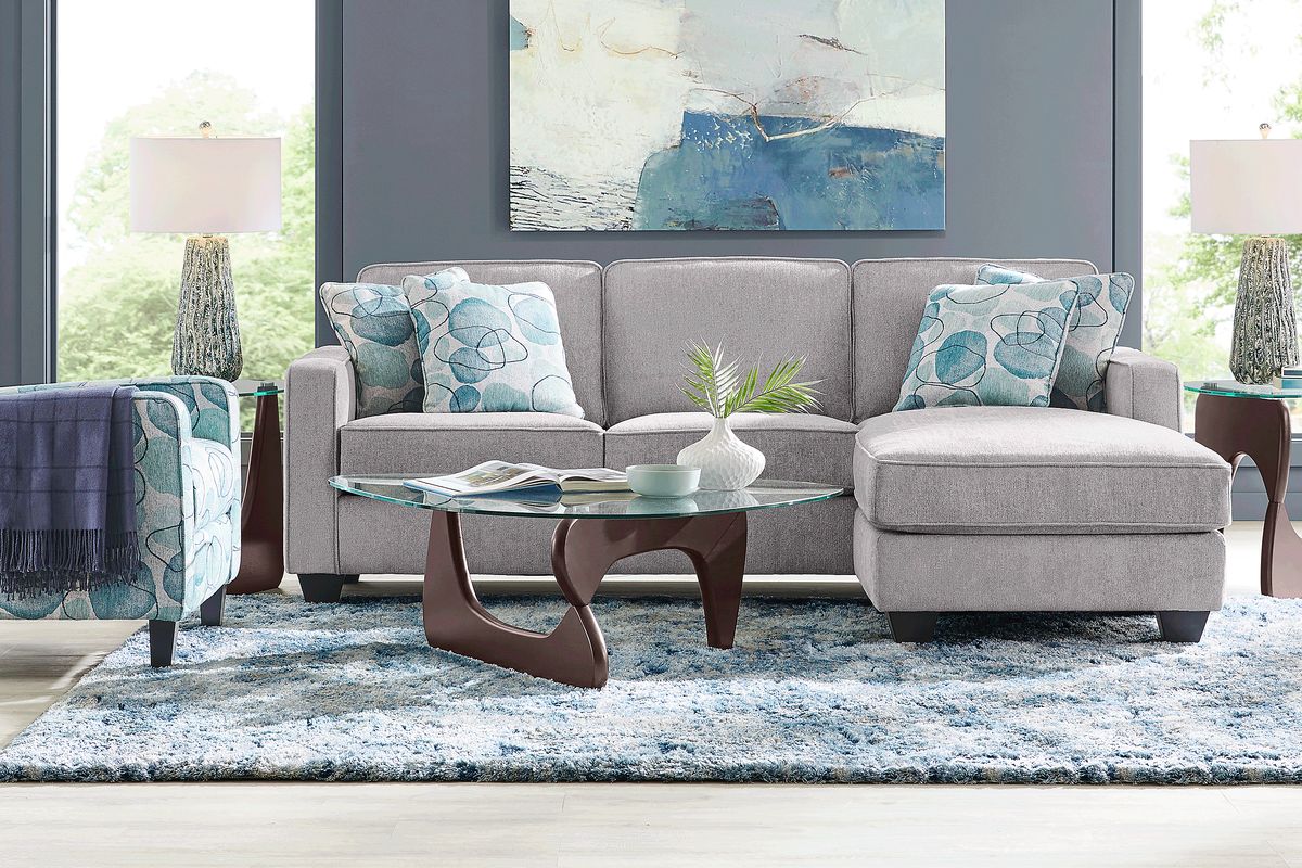 Alanis Bay Gray Woven Sleeper Chaise | Rooms to Go