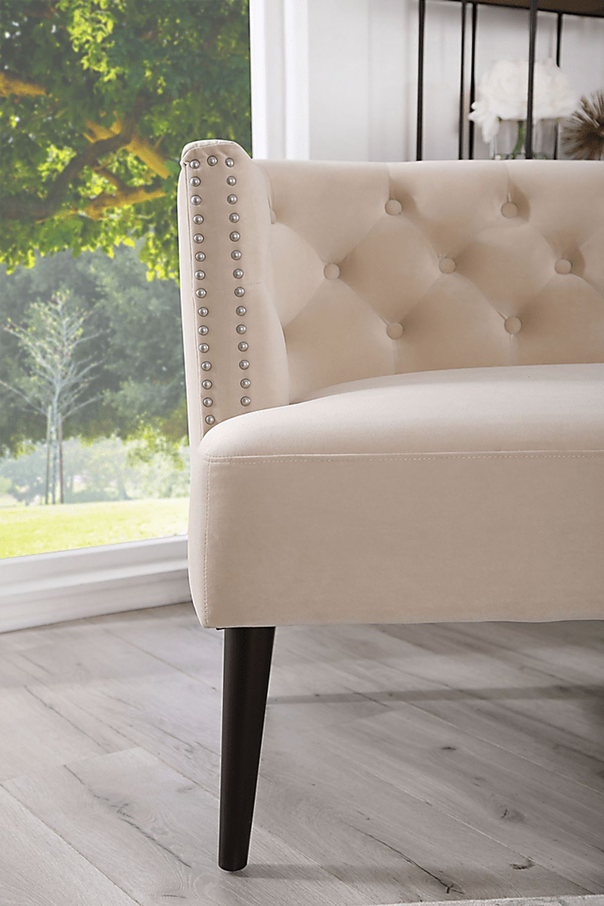 Alanton Beige Polyester,Rayon Fabric Settee | Rooms to Go