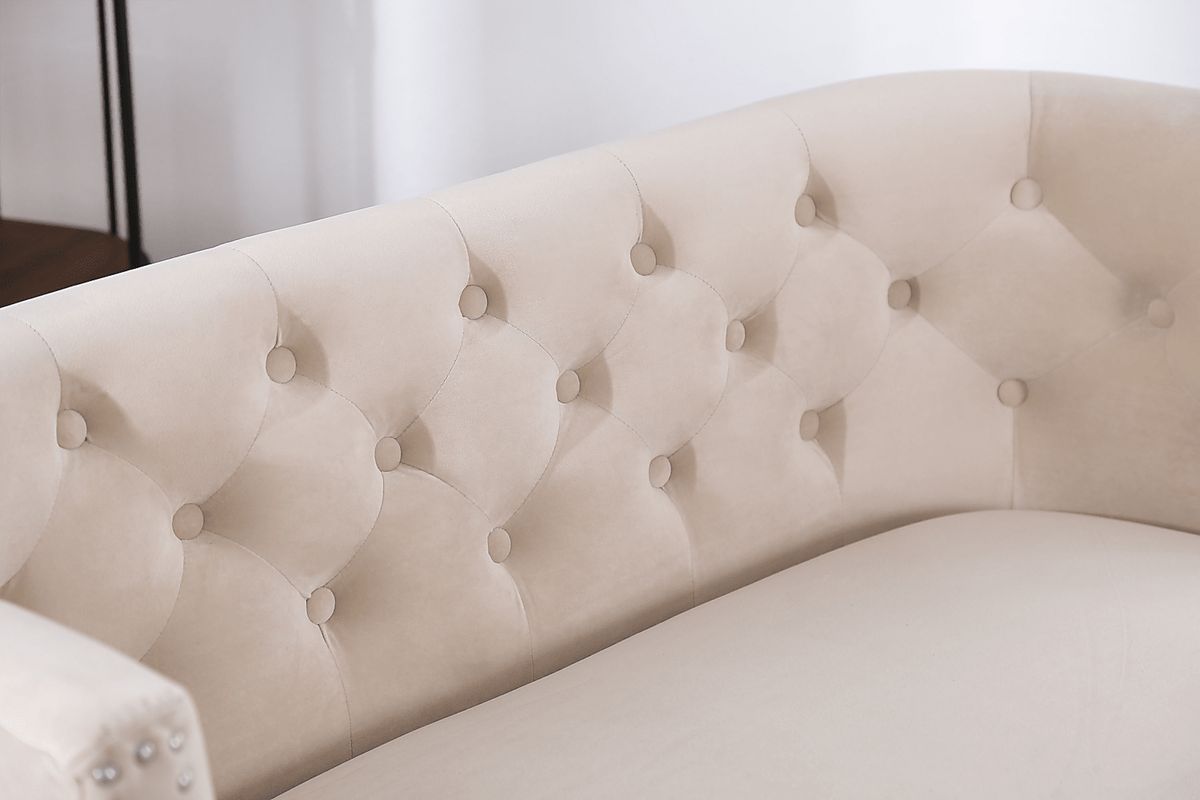 Alanton Beige Polyester,Rayon Fabric Settee | Rooms to Go