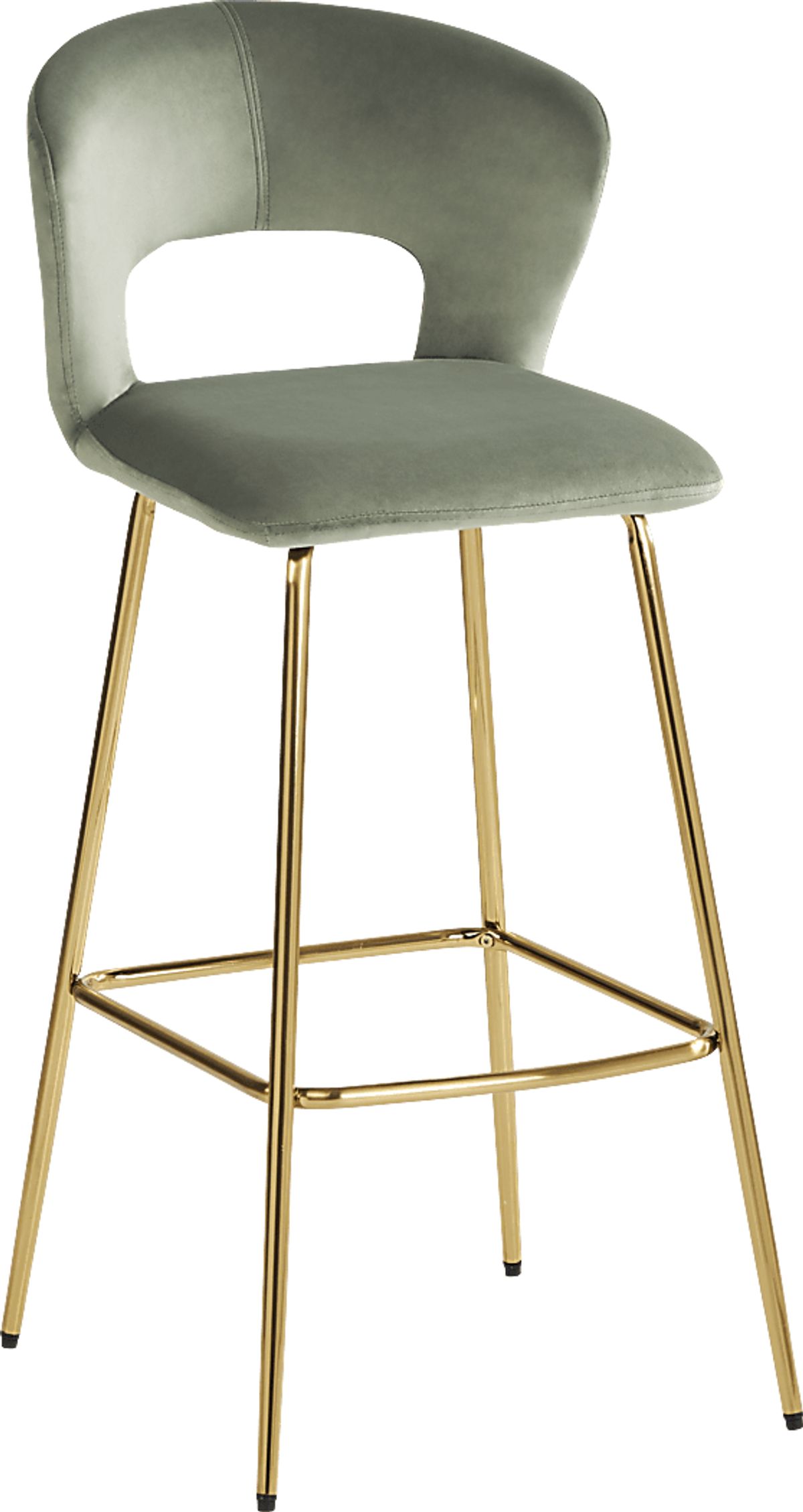 Alastor Sage Green Velvet Plush Cut Out Barstool | Rooms to Go