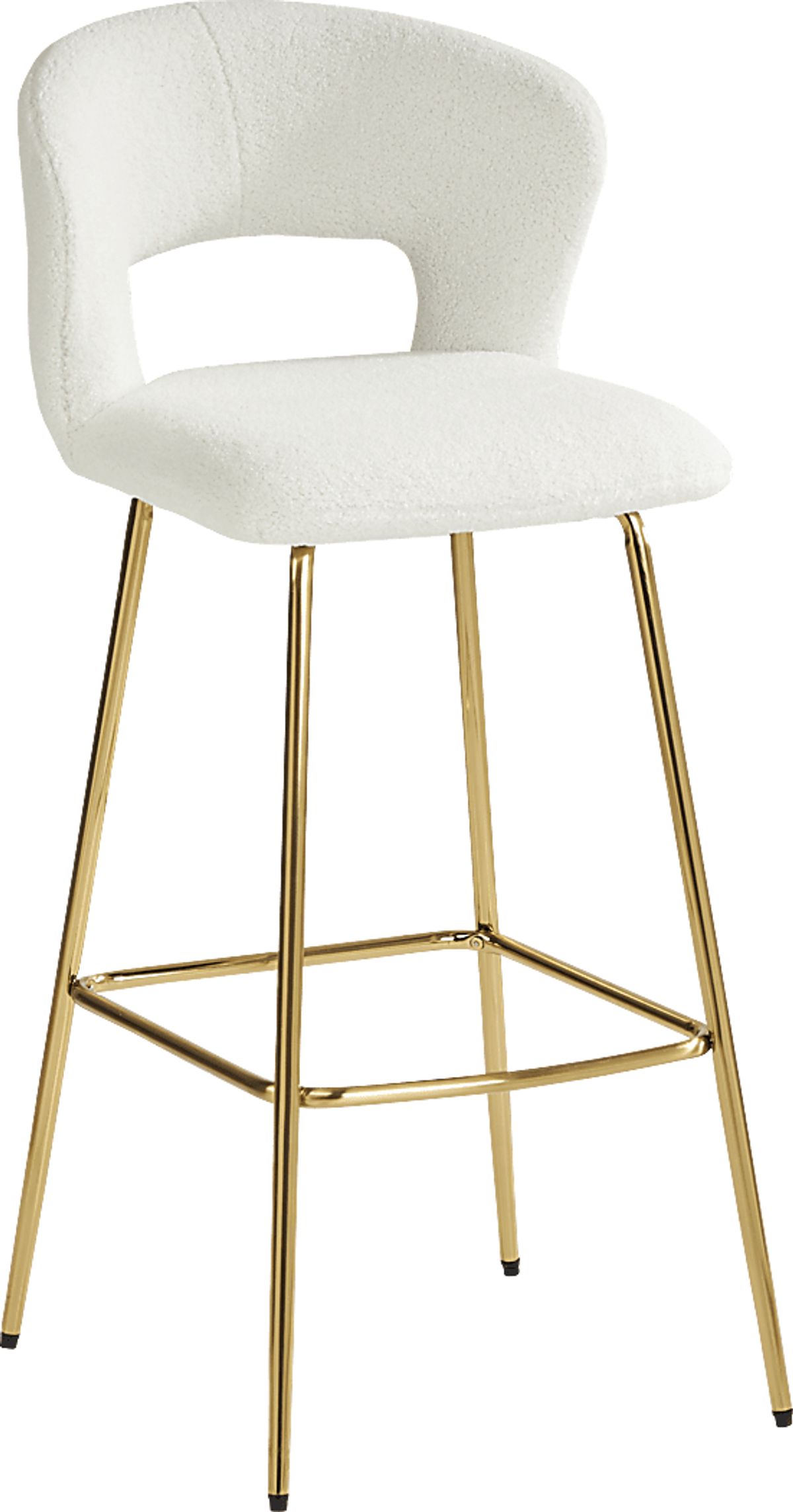 Alastor White Velvet Plush Cut Out Barstool | Rooms to Go