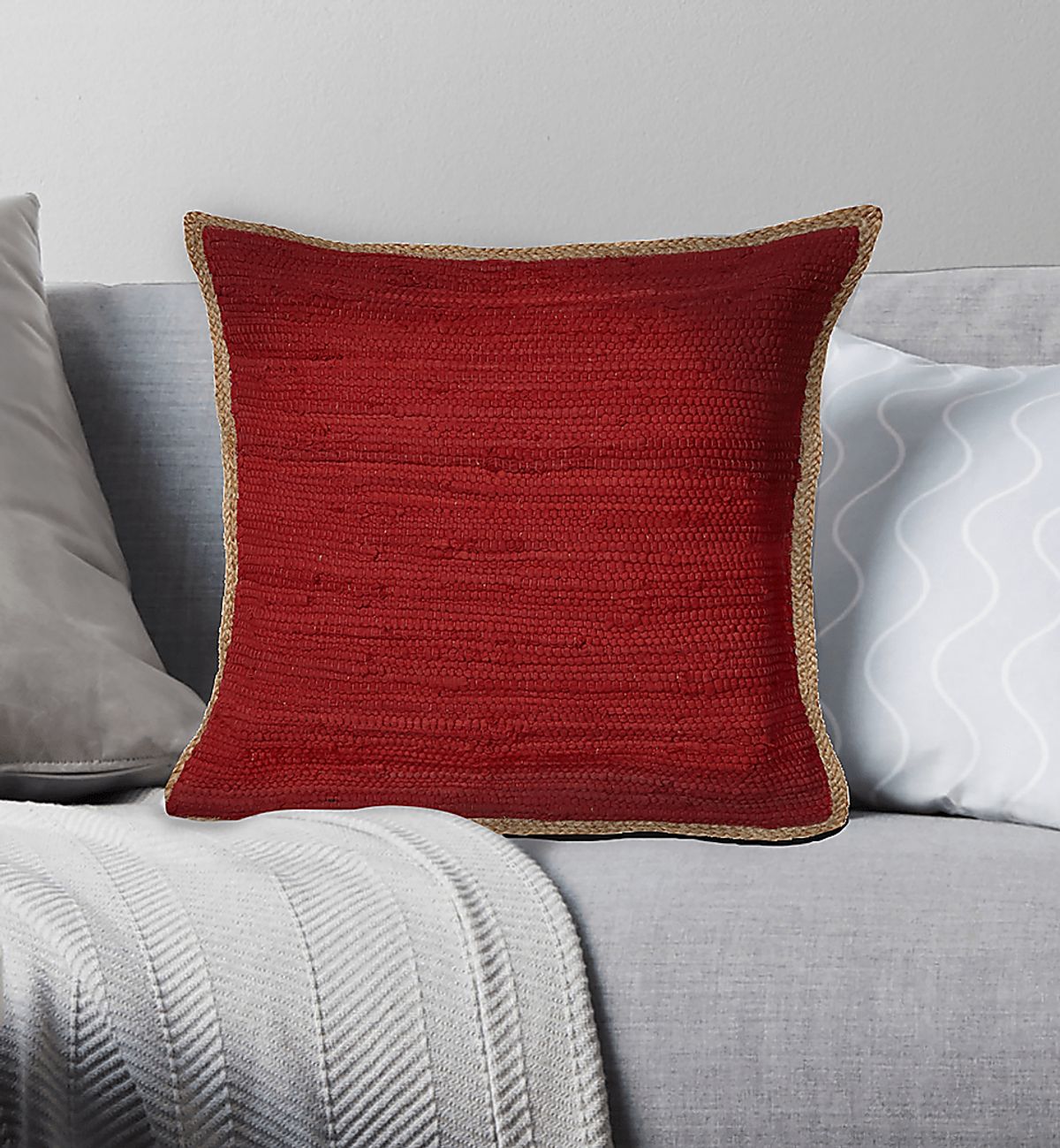 Alayan Red Cotton Fabric Throw Pillow | Rooms to Go