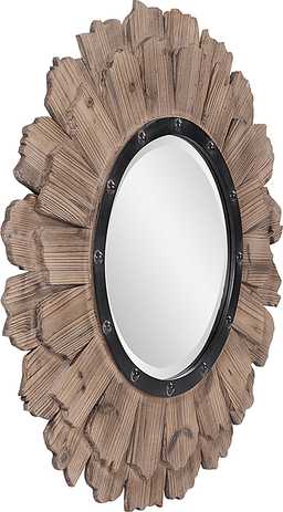 Albani Natural Light Wood Mirror | Rooms to Go