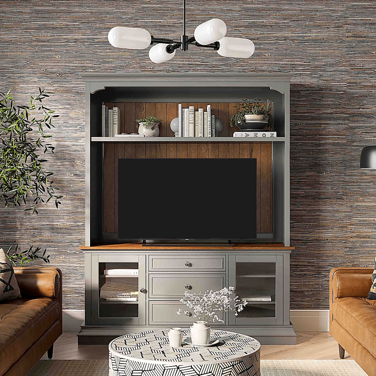 Albermarle Gray Wall Unit W/ 68.5 in. Console | Rooms to Go