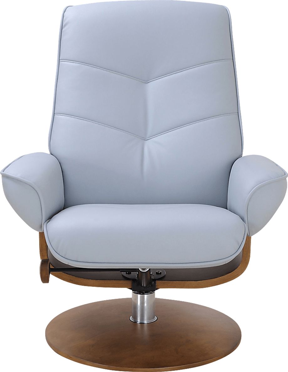 Aldays Light Blue Recliner & Ottoman - Rooms To Go