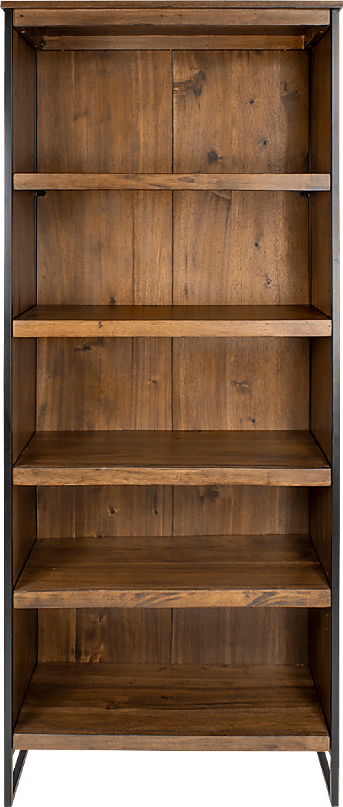 Aldershot Brown Dark Wood Bookcase | Rooms to Go