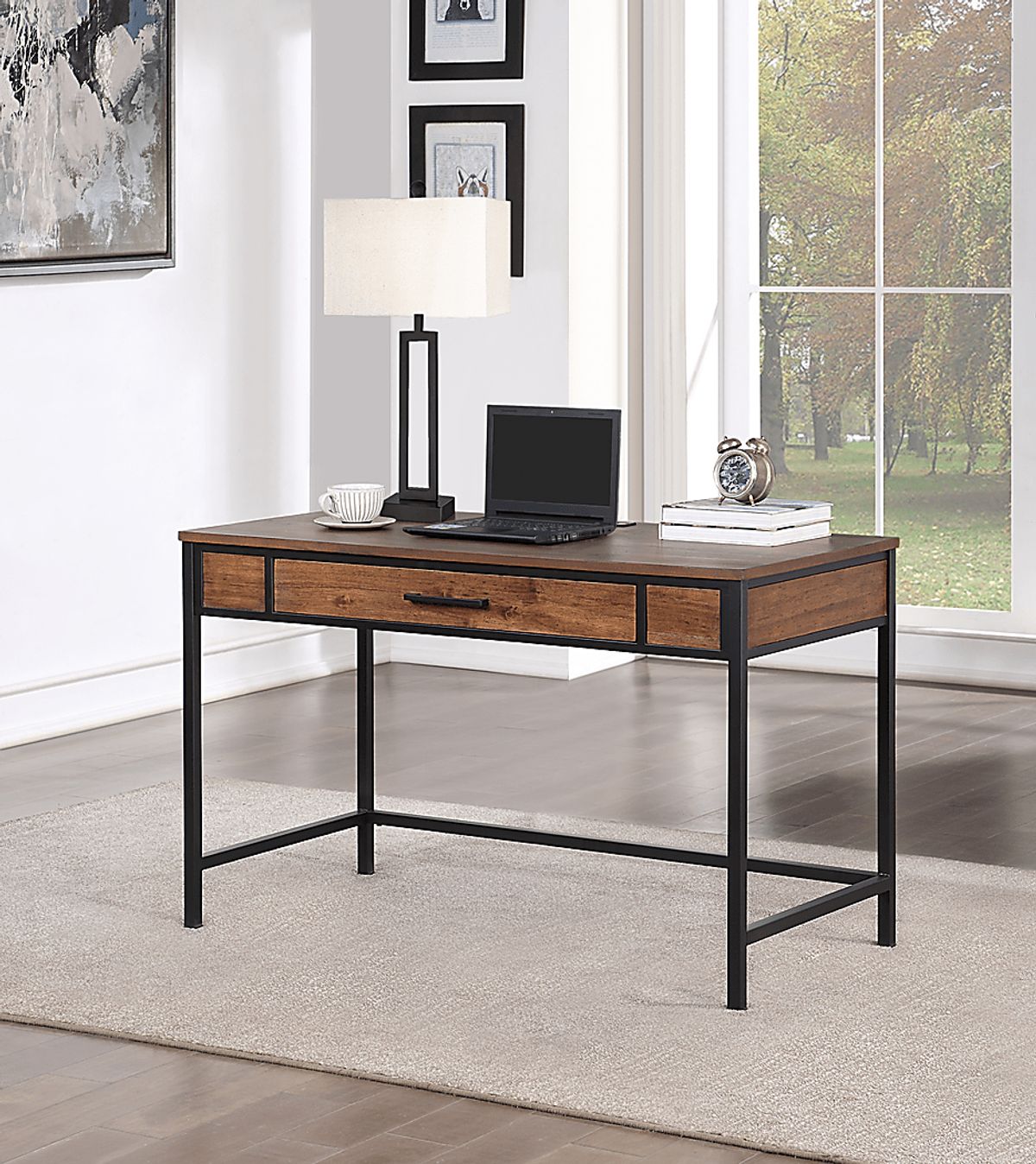 Aldershot Brown Dark Wood Desk | Rooms to Go
