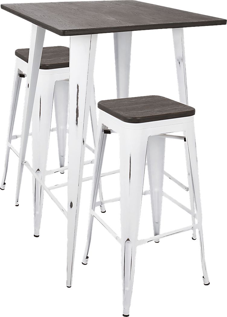 Aldersyde White 3 Pc Bar Height Table Set - Rooms To Go