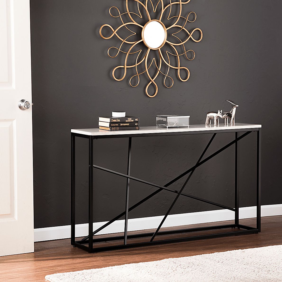 Alderton White Console Table - Rooms To Go