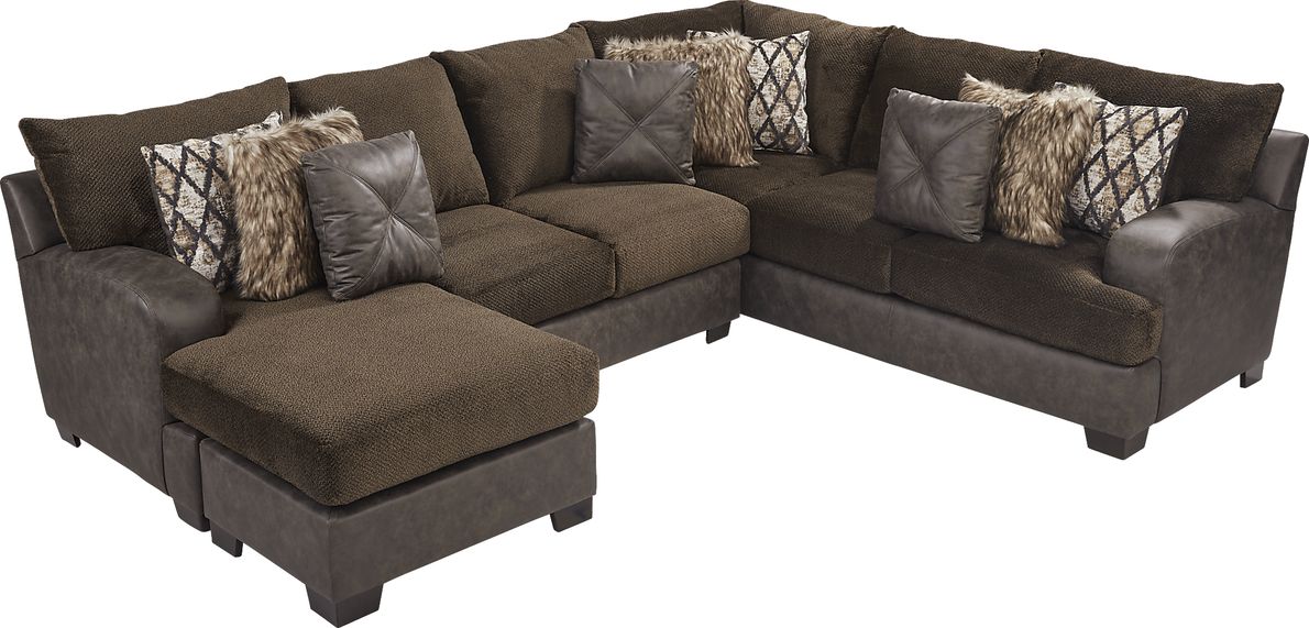 Aldie Lane Java 8 Pc Sectional Living Room Plus 65 in. TV - Rooms To Go