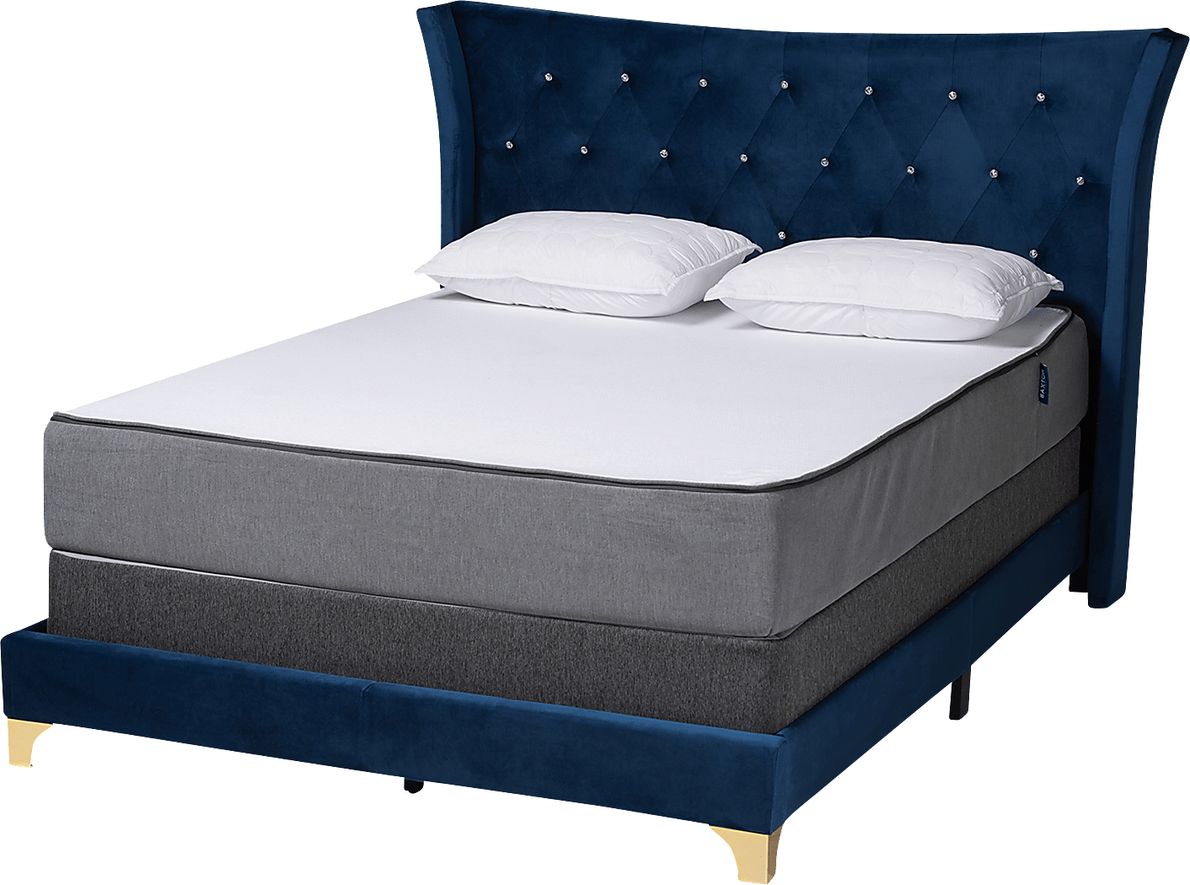 Aleida Blue Queen Bed - Rooms To Go