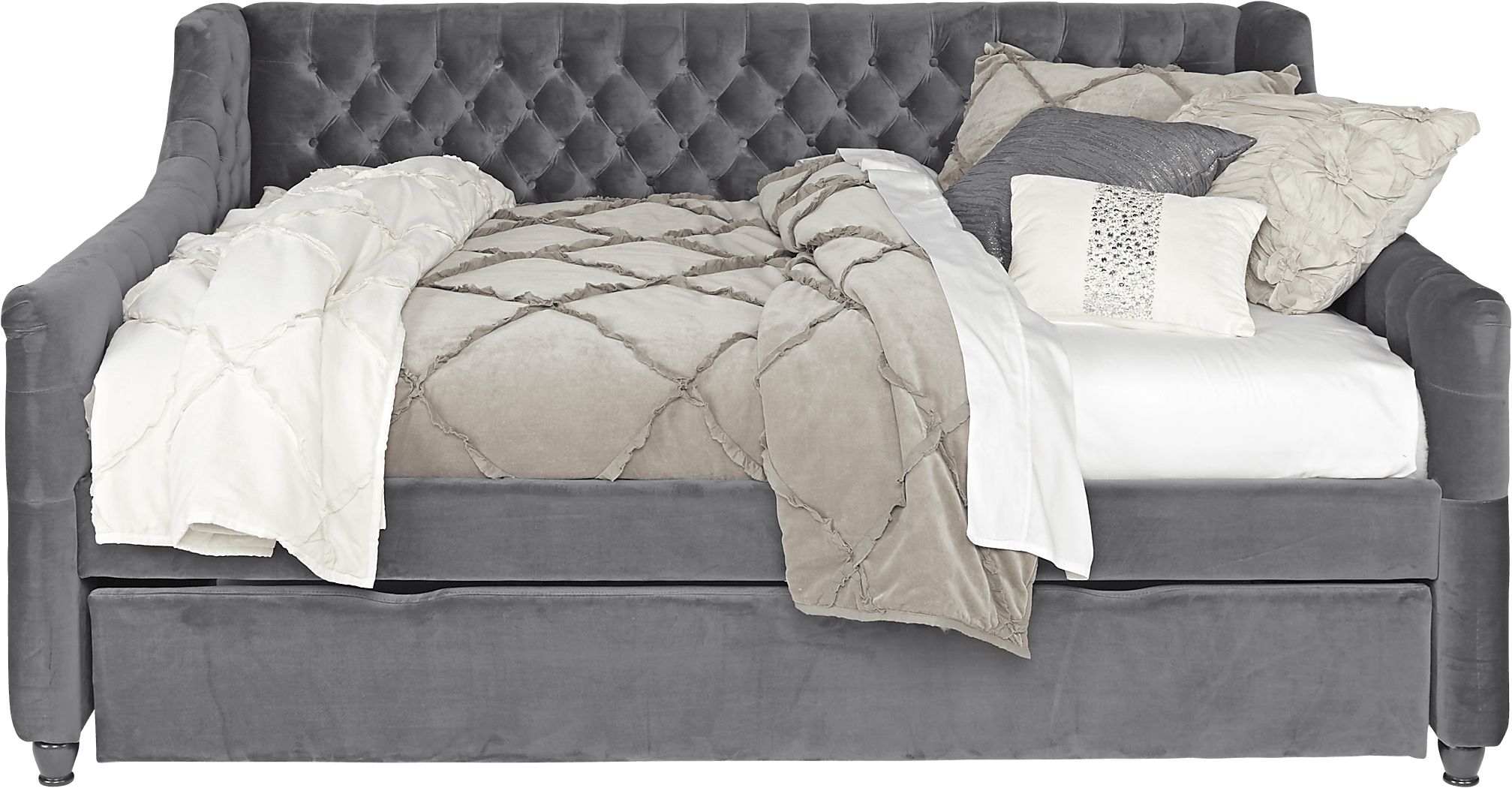 Alena 4 Pc Charcoal Black Gray Full Daybed W Trundle Rooms to Go