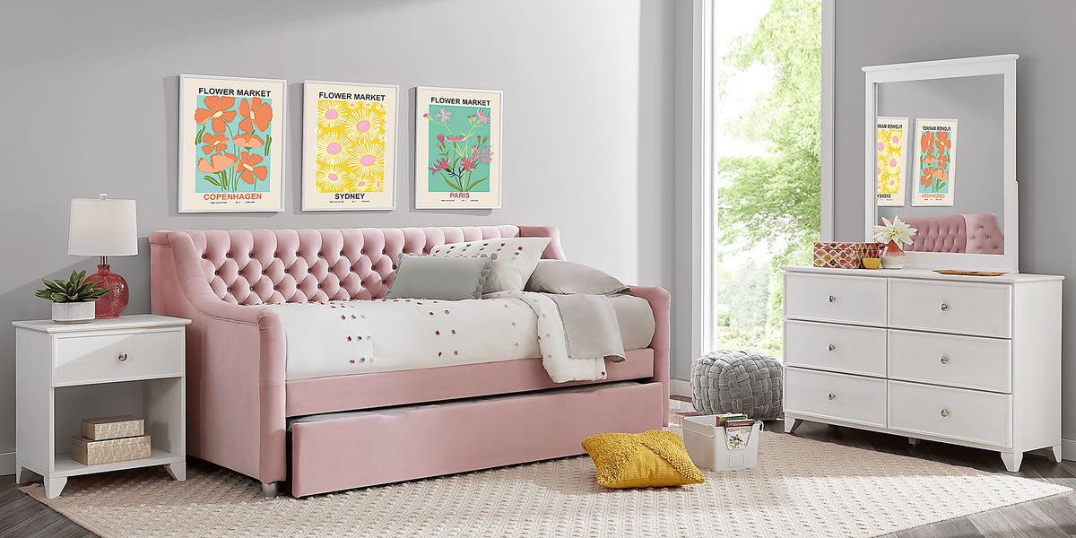 Pink twin daybed with trundle store