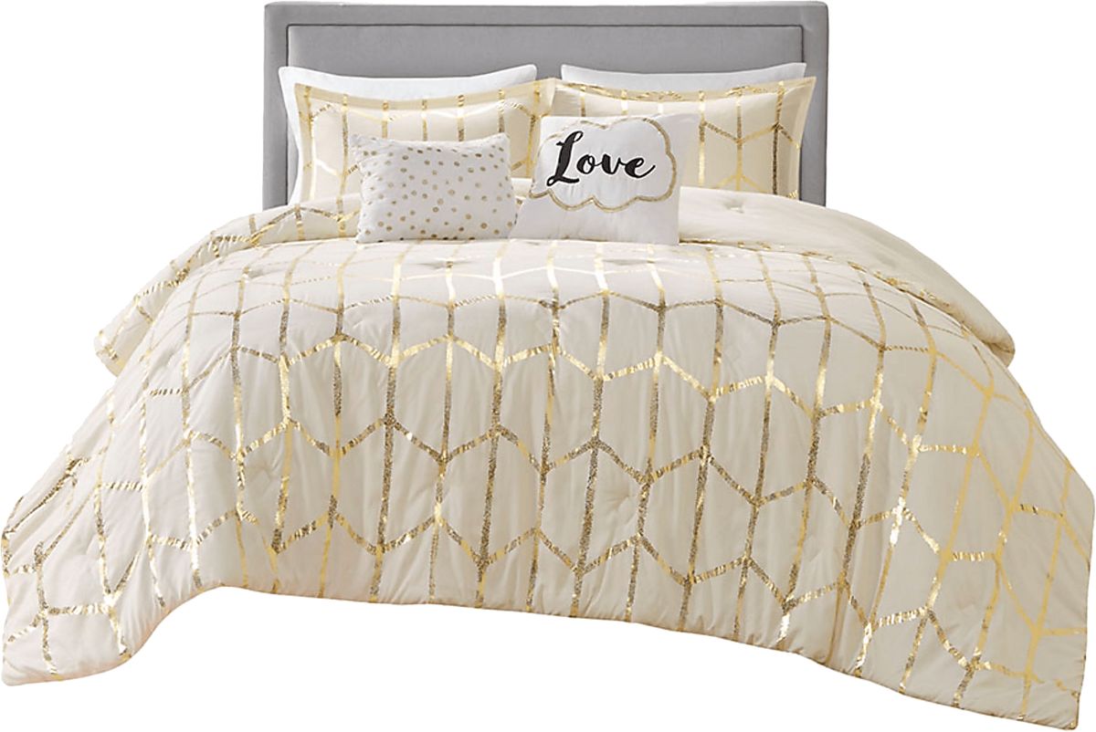 Alesi Gold Yellow King Comforter Set | Rooms to Go
