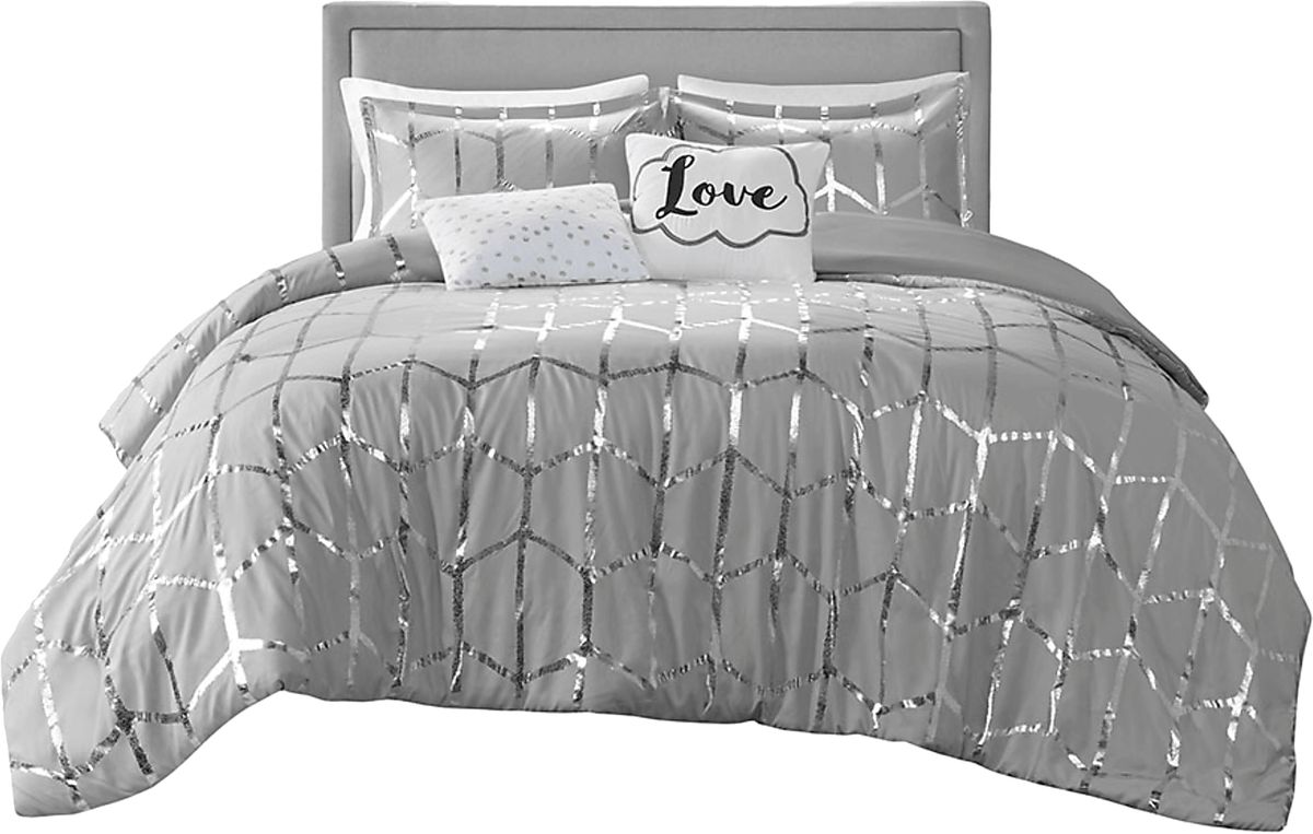 Alesi Gray King Comforter Set | Rooms to Go