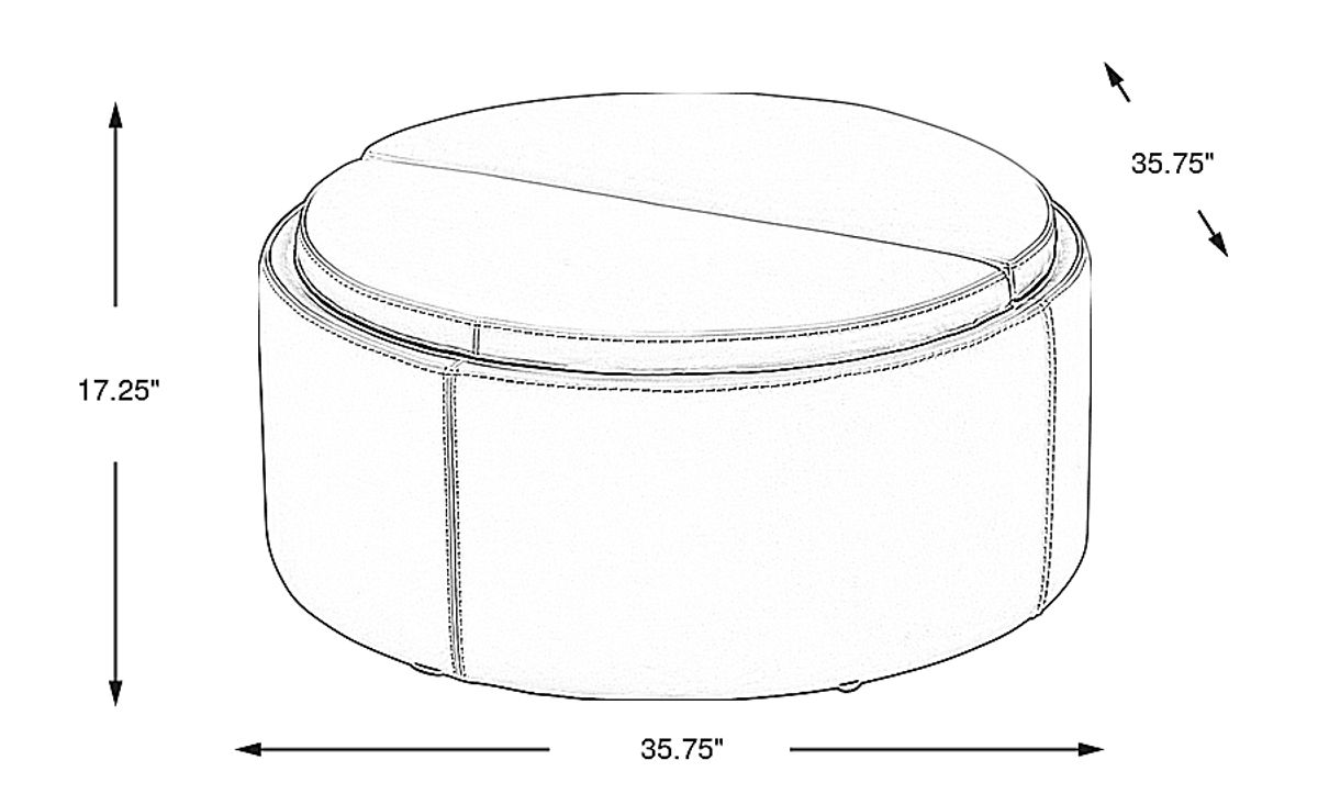 Cindy Crawford Alessio Light Gray Leather Cocktail Ottoman | Rooms to Go