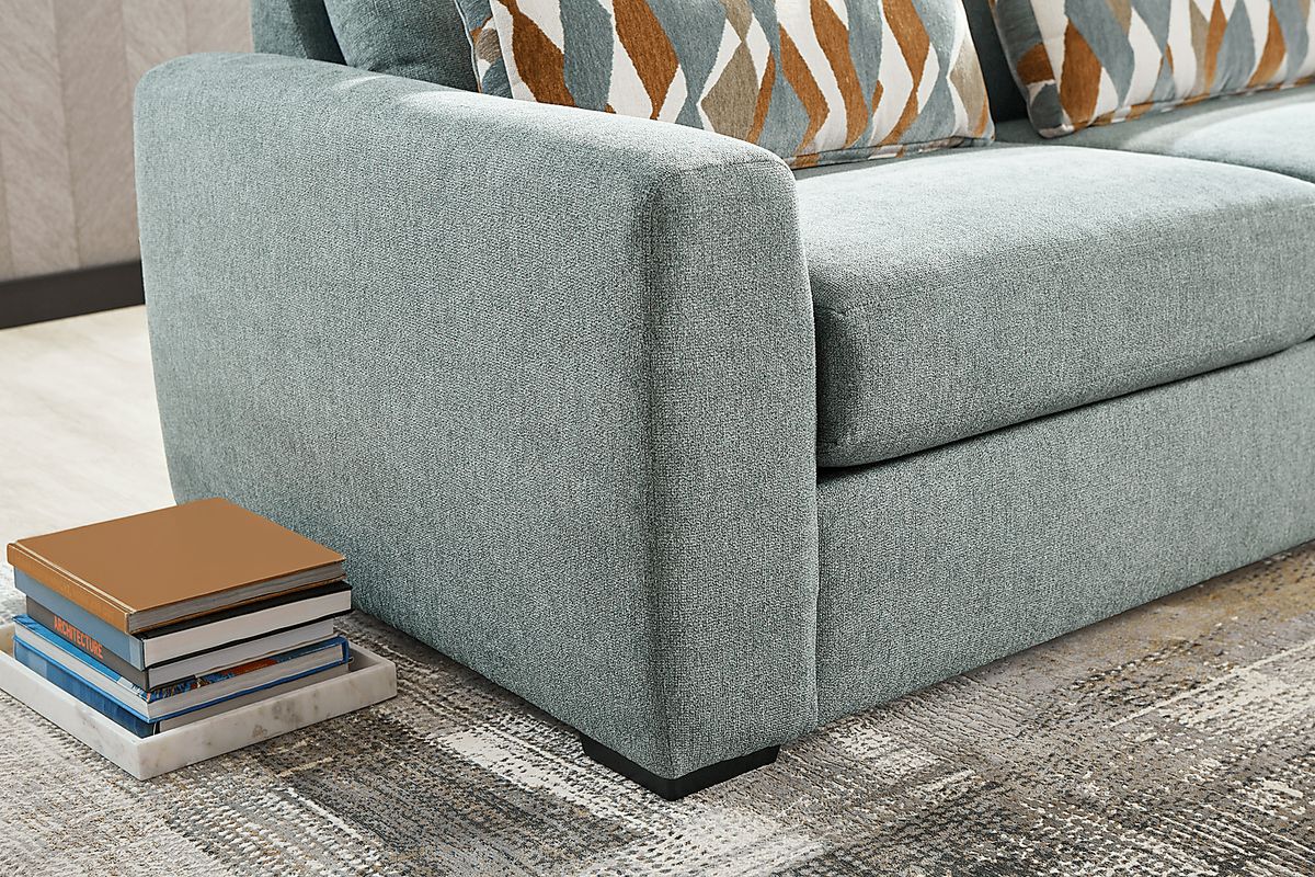 Alexander Blue Chenille Fabric 3 Pc Sectional | Rooms to Go