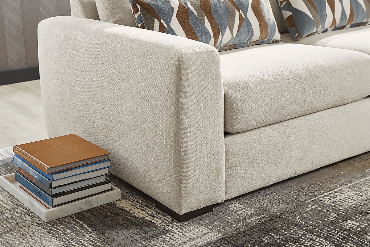 Alexander Ivory Beige Chenille Fabric 3 Pc Sectional | Rooms to Go