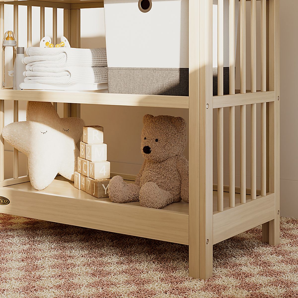 Alexei Brown Dark Wood Changing Table | Rooms to Go