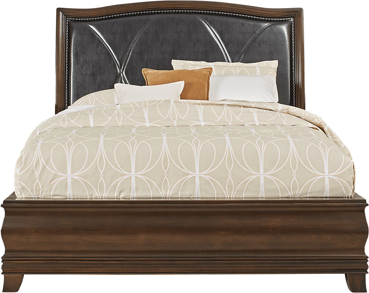 Alexi 8 Pc Dark Cherry Wood Chocolate Brown Queen Bedroom Set With ...