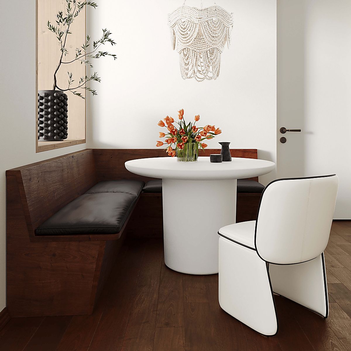 Allbee Cream Beige Polyurethane Fabric Dining Chair | Rooms to Go