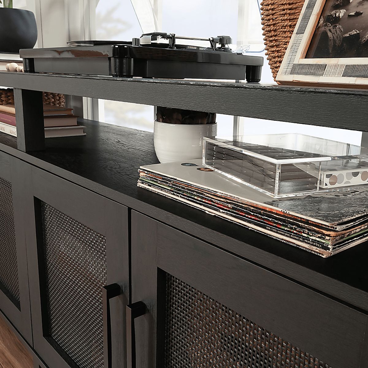 Allebach Black Black,Colors 62.5" Console | Rooms to Go