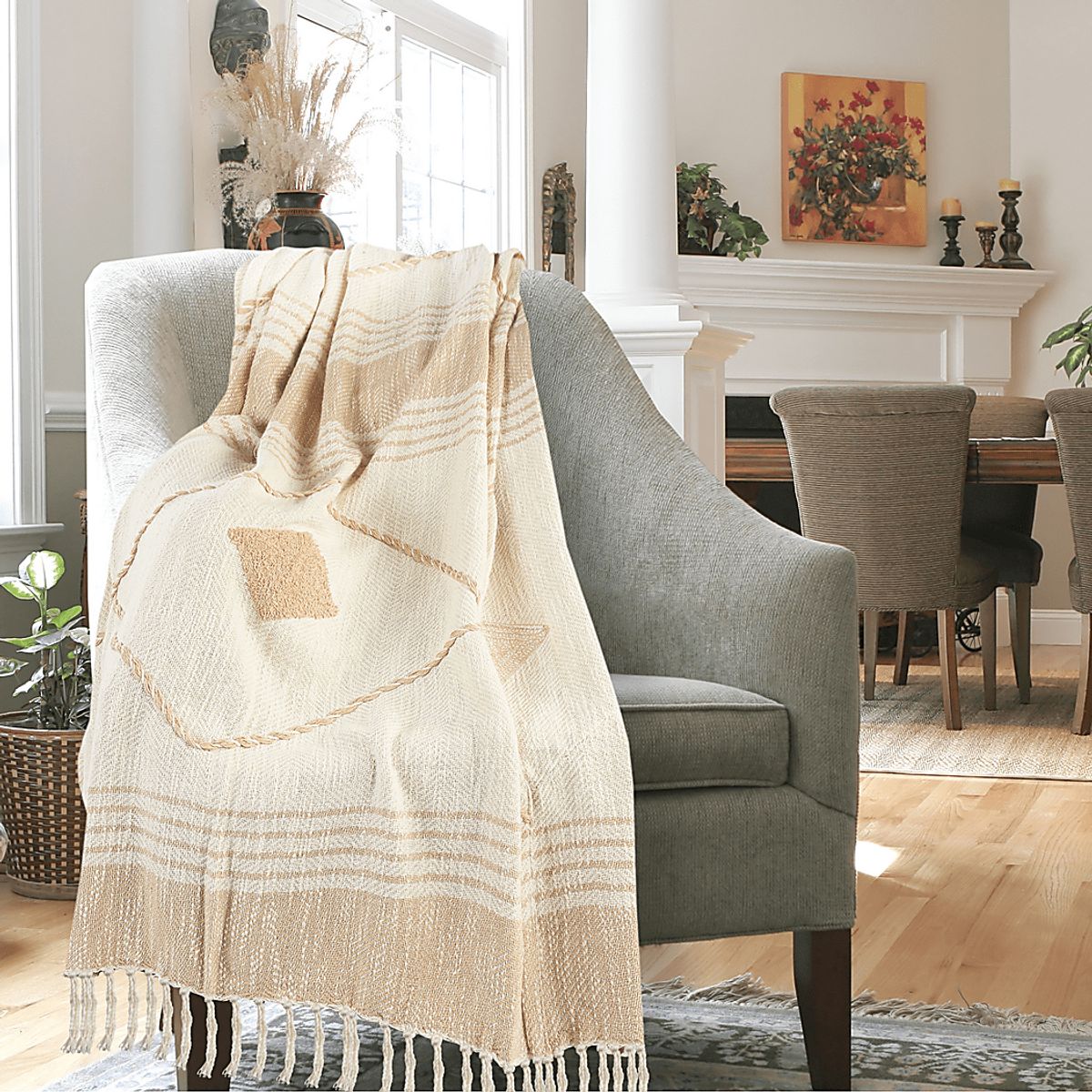 Allico Beige Throw Blanket | Rooms to Go