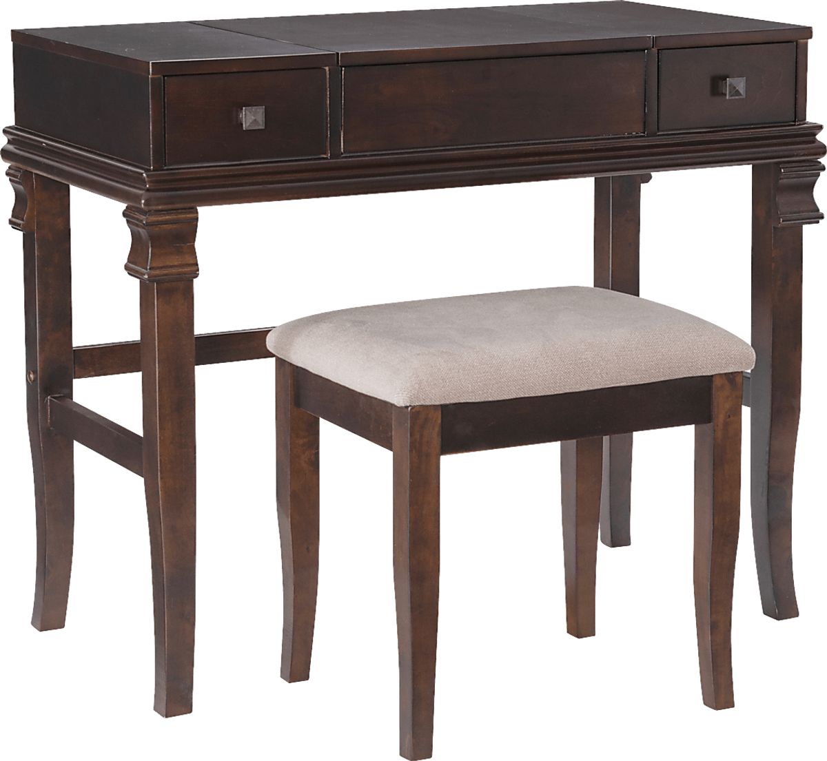 Alline Brown Dark Wood Vanity | Rooms to Go