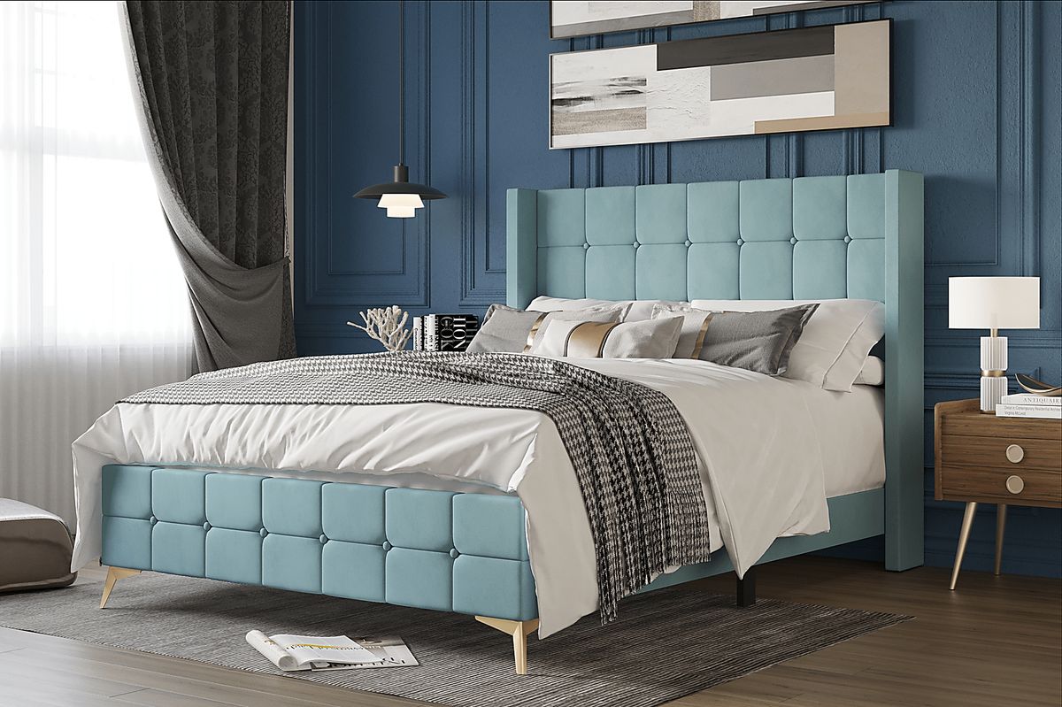 Allpeina Blue Colors Polyester Fabric Twin Bed | Rooms to Go