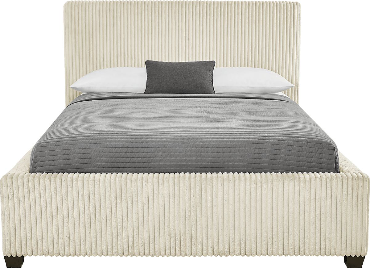 Allure Ivory Beige 3 Pc Queen Upholstered Bed | Rooms to Go