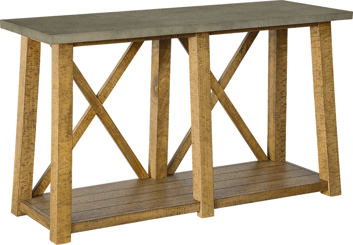 Allyson Natural Light Wood Sofa Table | Rooms to Go