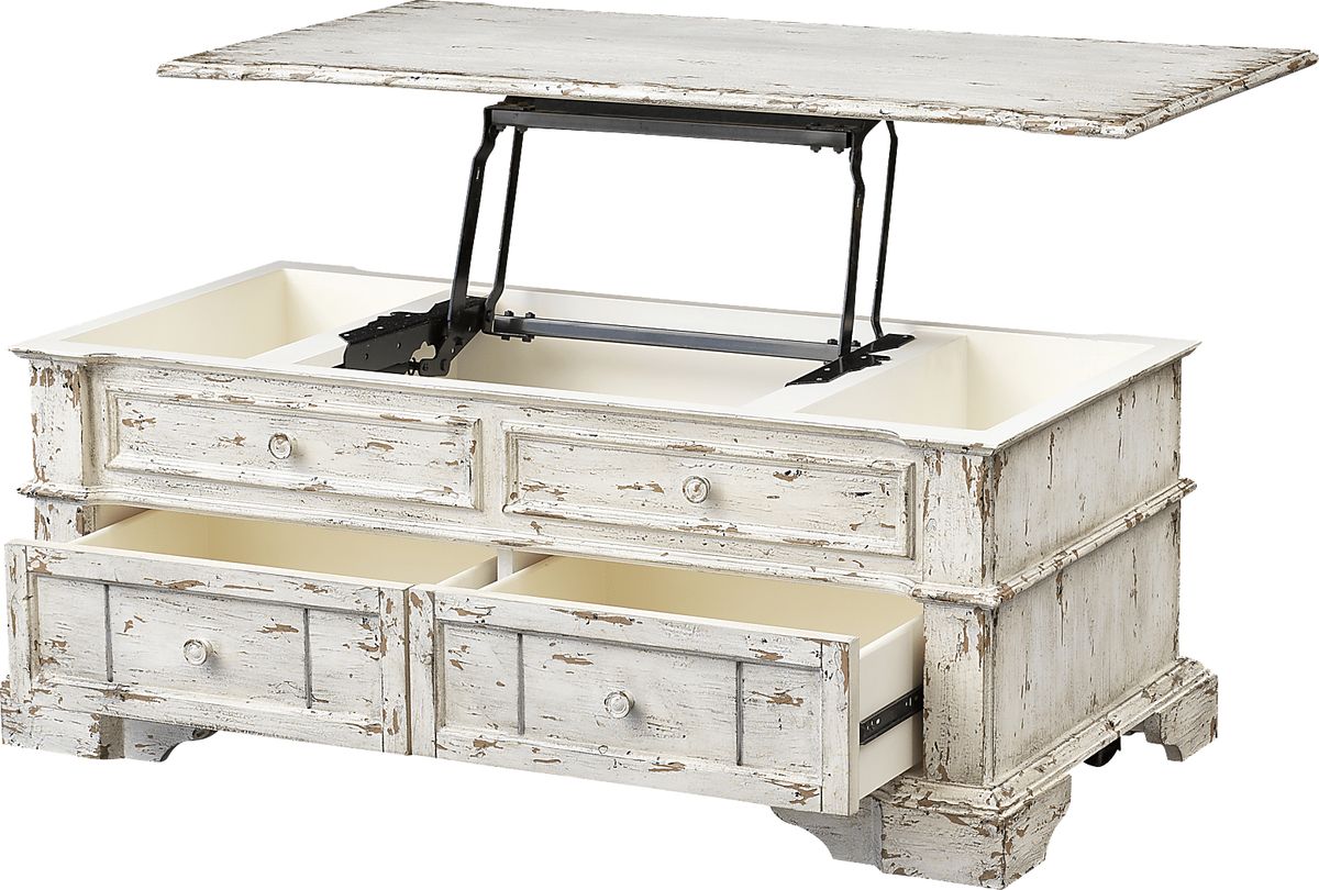 Almington Cream Colors,Light Wood,White Cocktail Table | Rooms to Go