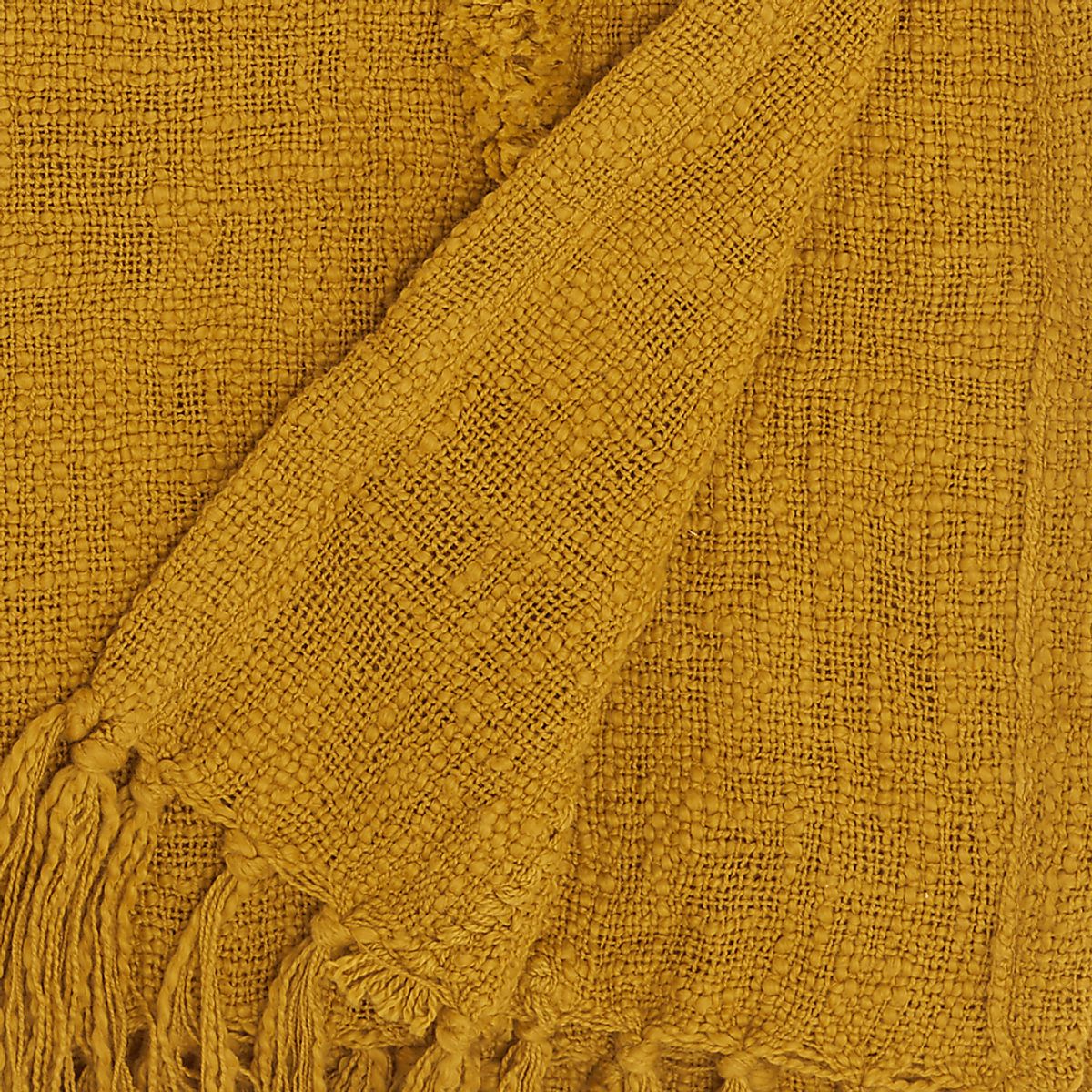 Almondbee Mustard Yellow Throw Blanket | Rooms to Go