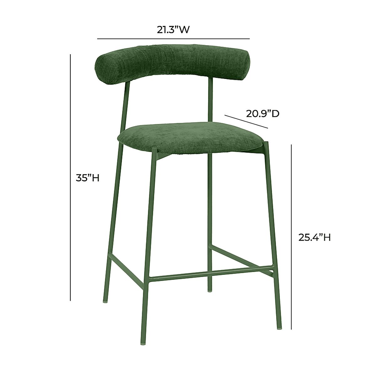 Almshouse Green Polyester Fabric Counter Stool | Rooms to Go