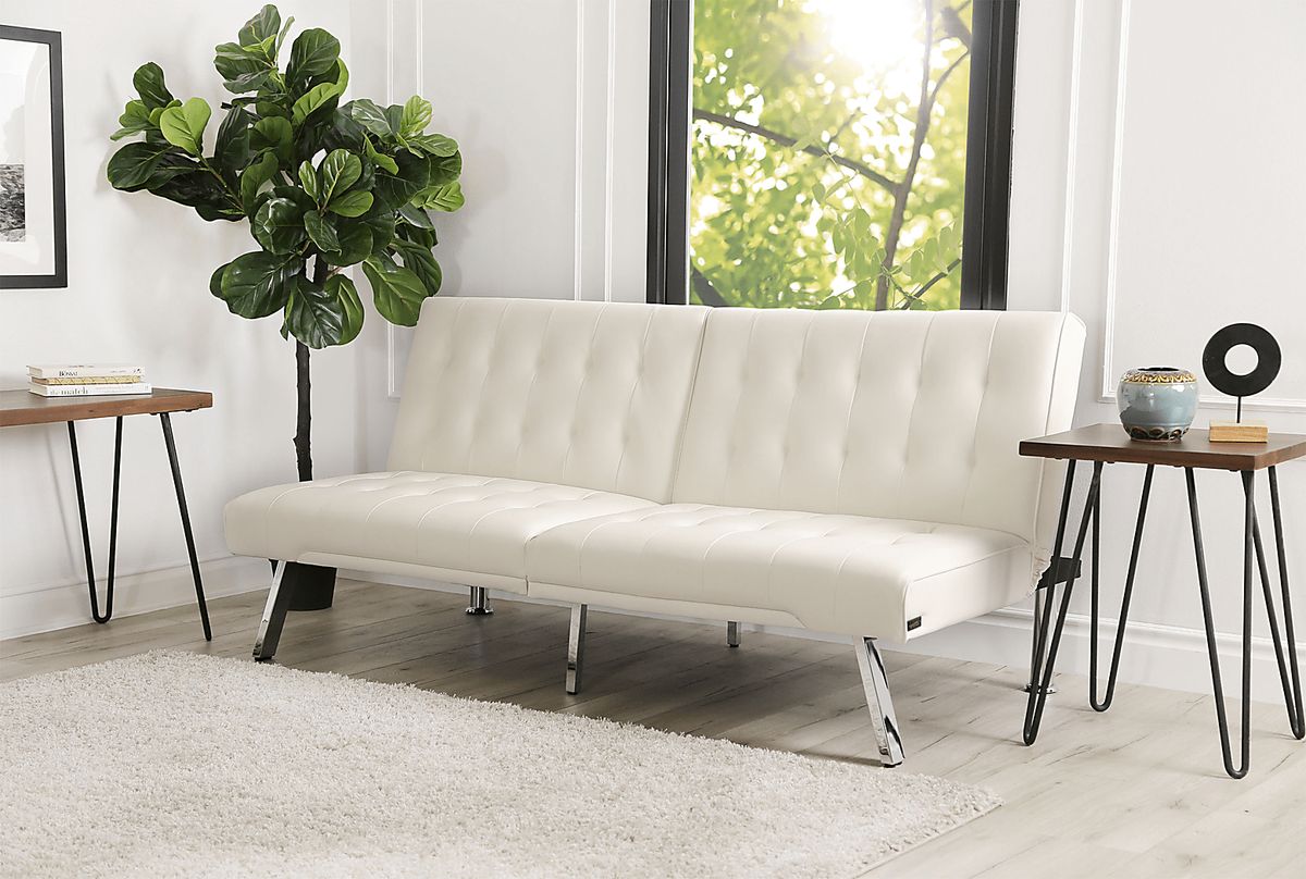 Alna Ivory Beige Polyurethane Fabric Futon | Rooms to Go