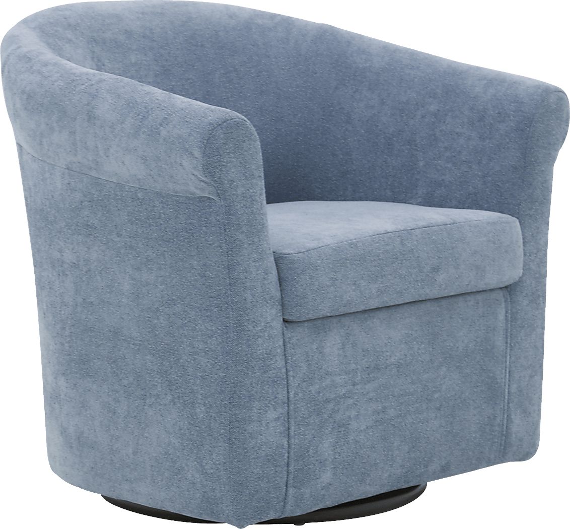 Alokaba Light Blue Polyester Fabric Swivel Accent Chair | Rooms to Go