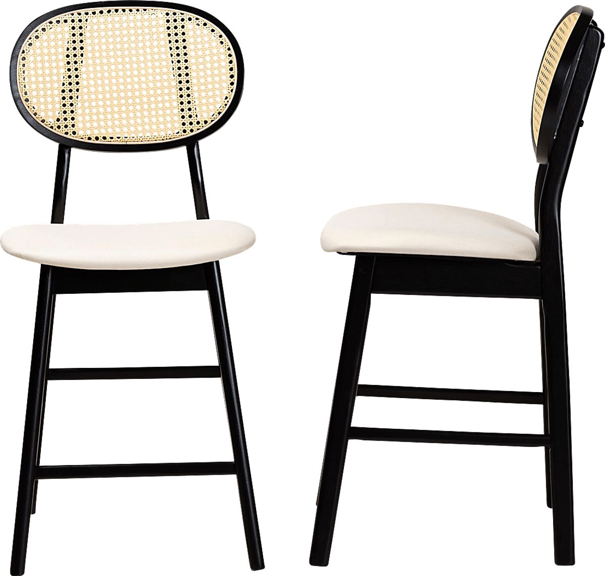 Alonesos Black Polyester Fabric Counter Stool, Set Of 2 | Rooms to Go