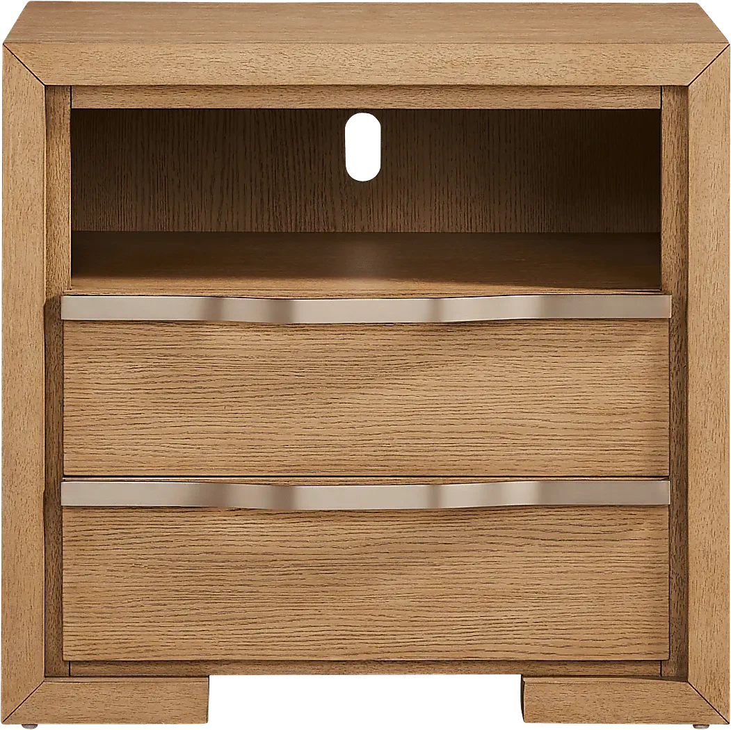 Drew & Jonathan Alpine Lake Light Oak Wood Nightstand | Rooms to Go