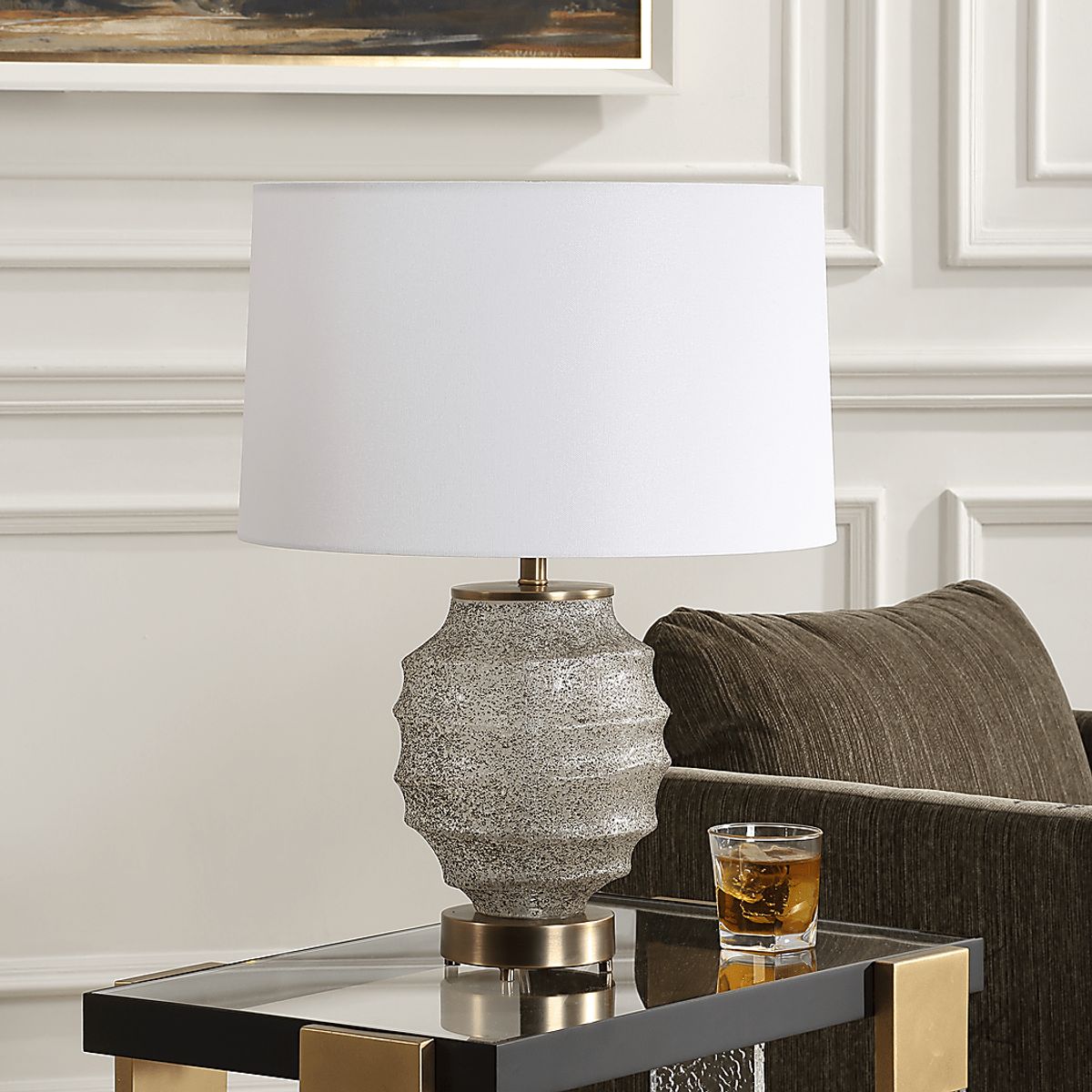 Alpine Place Clear White Table Lamp | Rooms to Go