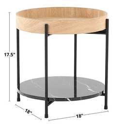Alpinerose Black,Natural Black,Colors,Light Wood End Table | Rooms to Go