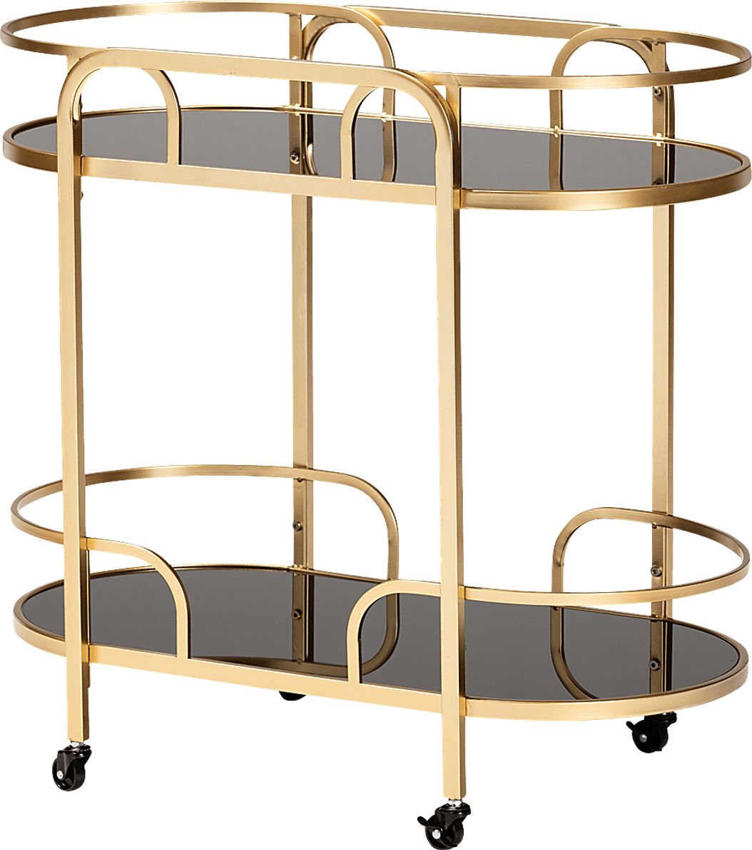 Alrose Gold Yellow Bar Cart - Rooms To Go